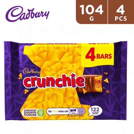 Buy Cadbury Crunchie Chocolate 4 Bar 104 g | توصيل Taw9eel.com