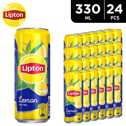 Buy Lipton Lemon Ice Tea Drink Can 24 x 330 ml | توصيل Taw9eel.com