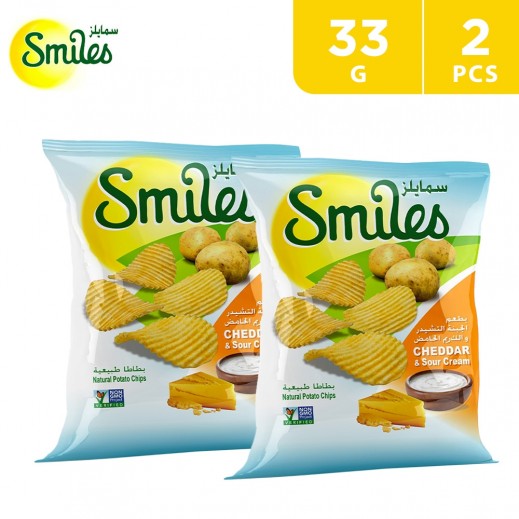 Buy Fico Smiles Cheddar & Sour Cream Potato Chips 2 X 33 g | توصيل ...