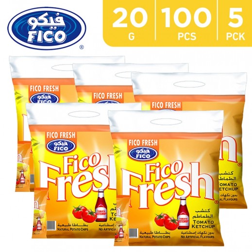 Buy Fico Fresh Tomato Ketchup Natural Potato Chips 100 x 20 g | توصيل ...