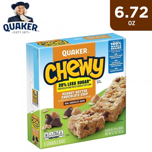 Buy Quaker Chewy Granola Bars Peanut Butter Chocolate Chip 6.72 oz ...