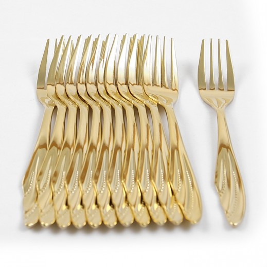 Buy ASC Gold Plated Tea Fork with Mirror Polish -12 Pieces | توصيل ...