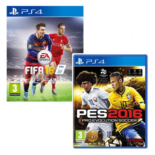 Buy FIFA 16 for PS4 With Arabic Commentary - PAL + Pro Evolution Soccer ...
