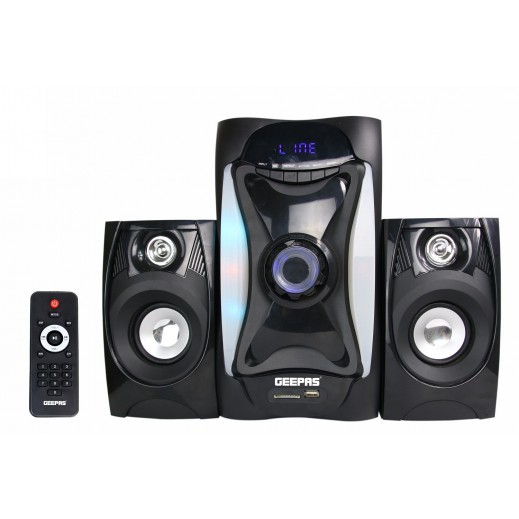 Buy GEEPAS 2.1Ch Multimedia Speaker System - Black | توصيل Taw9eel.com Buy GEEPAS 2.1Ch Multimedia Speaker System - Black | توصيل Taw9eel.com