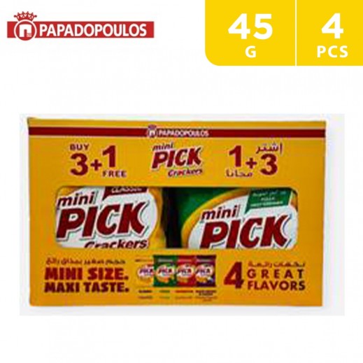 Buy Papadopoulos Mini Pick Crackers Classic 45 g (3 + 1 Free) | توصيل ...