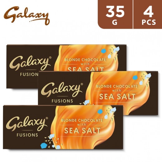 Buy Galaxy Fusions Blonde Chocolate With Sea Salt 4 x 35 g | توصيل ...