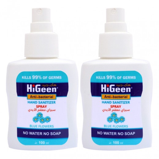 Buy HiGeen Blue Flower Antibacterial Hand Sanitizer Spray 2 x 100 ml ...
