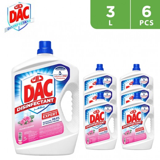 Buy DAC Disinfectant Liquid Rose 3 L | توصيل Taw9eel.com