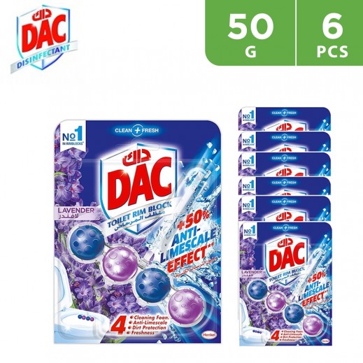 Buy DAC Lavender Toilet Rim Block 6 x 50 g | توصيل Taw9eel.com