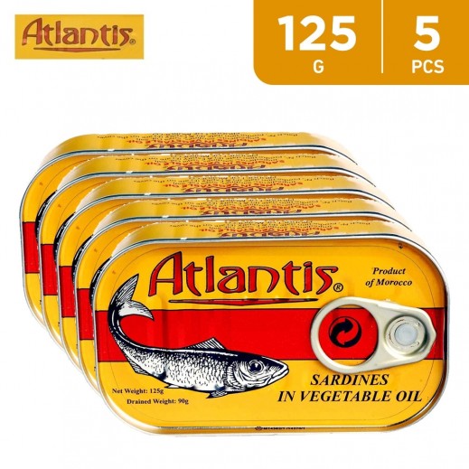 Buy Atlantis In Vegetables Oil Sardines 5 x 125 g - delivered by ...