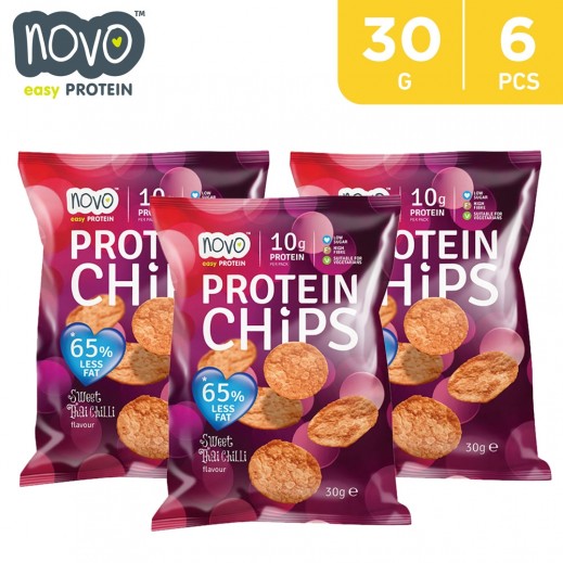 Buy Novo Protein Less Fat Sweet Thai Chili Flavour Chips 6 x 30 g ...