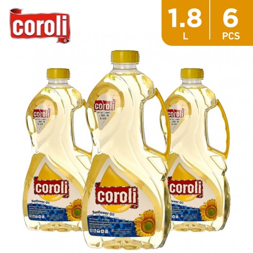 Buy Coroli Sunflower Cooking Oil 1.8 L (3 x 2 packs) | توصيل Taw9eel.com