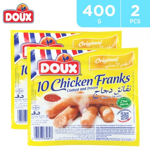Buy Doux Frozen Chicken Franks 2 x 400 g | توصيل Taw9eel.com