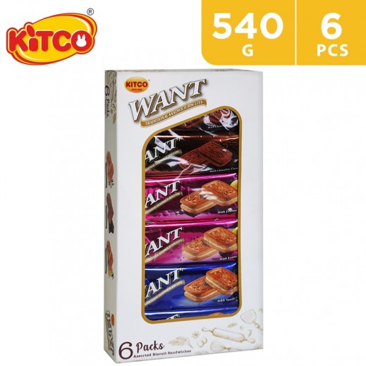 Buy Kitco Want Assorted Sandwich Biscuits 540 g (6 Pcs) | توصيل Taw9eel.com
