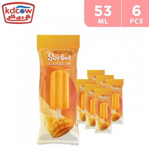 Buy Kdcow Sorbet Mango Ice Cream Stick 6 x 53 ml | توصيل Taw9eel.com
