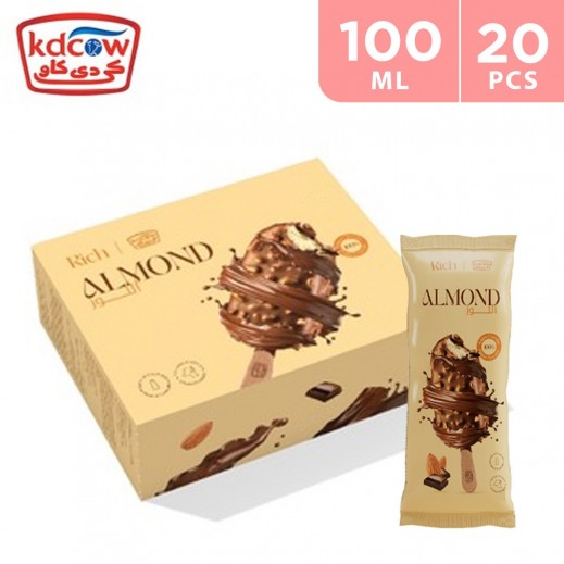 Buy Kdcow Rich Almond Ice Cream - 20 × 100 ml | توصيل Taw9eel.com