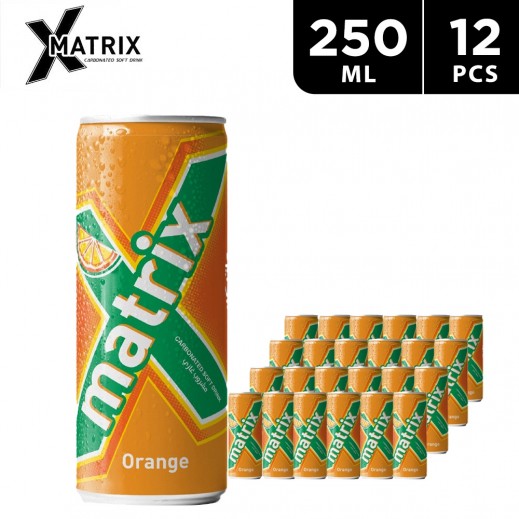 Buy Matrix Orange Soft Drink 12 x 250 ml | توصيل Taw9eel.com