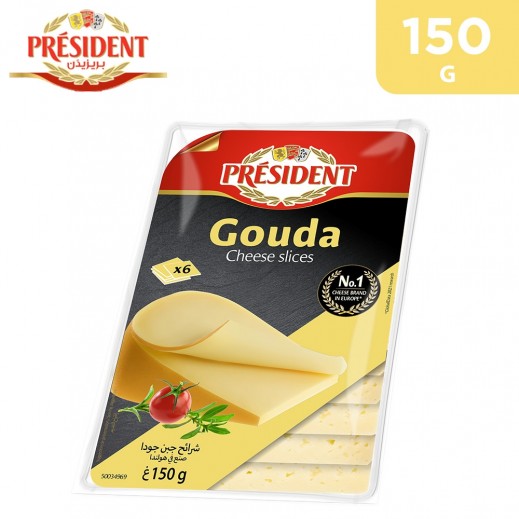 Buy President Gouda Cheese Slice 150 G | توصيل Taw9eel.com