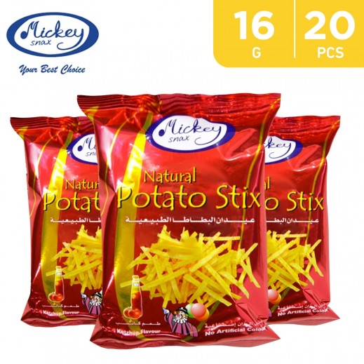 Buy Mickey Snax Ketchup-Flavored Natural Potato Stix (20 x 16 g ...