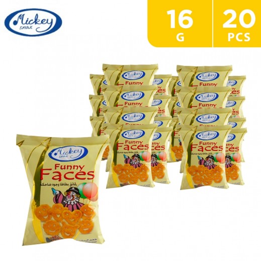 Buy Mickey Snax Barbecue-Flavored Funny Faces (20 x 16 g) - delivered ...