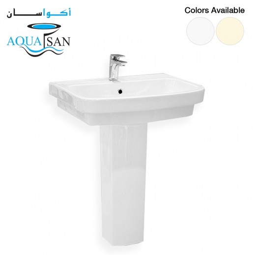 Buy Aquasan Circle Wash Basin Pedestal Without Mixer - delivered by ...