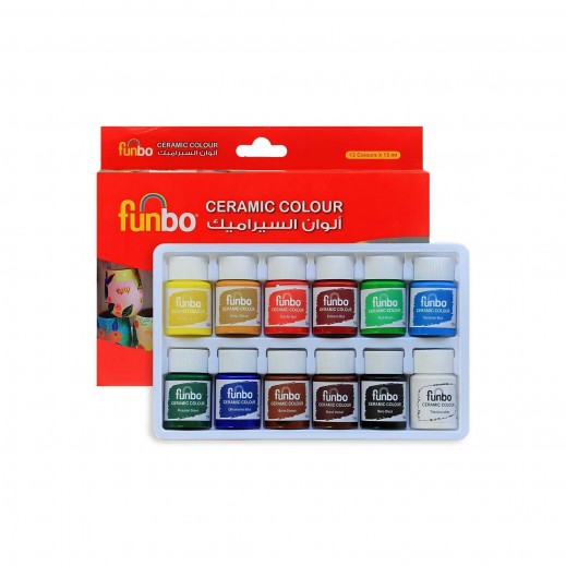 Buy Funbo Ceramic Colors Set 12 × 15 ml - delivered by Atlas Stationary ...