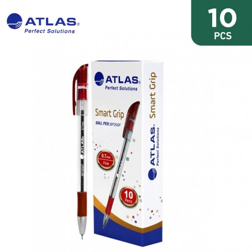 Buy Atlas Smart Grip Red 10 Pens - delivered by Atlas Stationary within ...