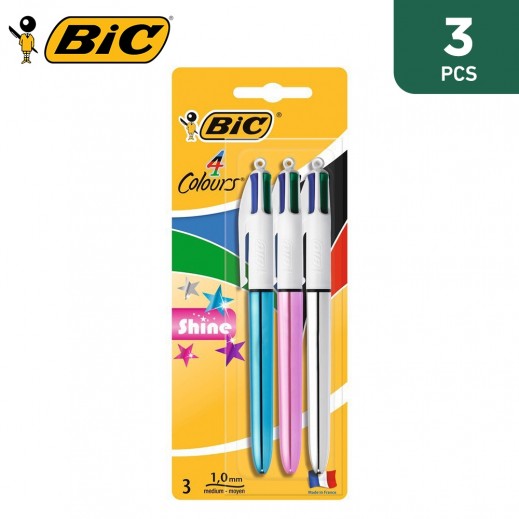 Buy Bic 4 Color Pen Set Shine - 3 Pieces - delivered by Atlas ...