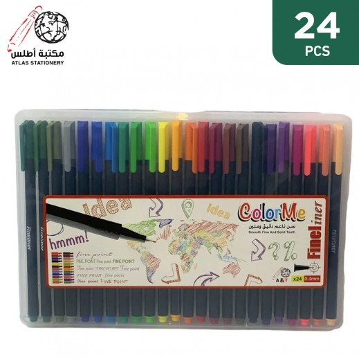 Buy A&T Color Me Fineliner Colored Pens 24 Colors - delivered by Atlas ...