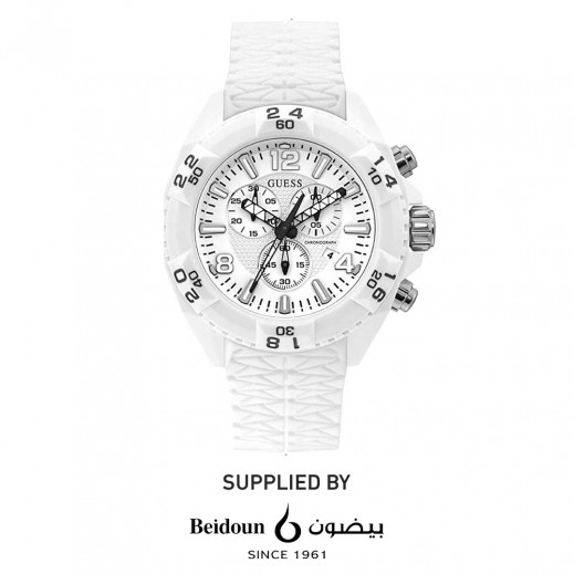 Buy Guess Thor Watch White Case - White Chronograph Dial - White ...