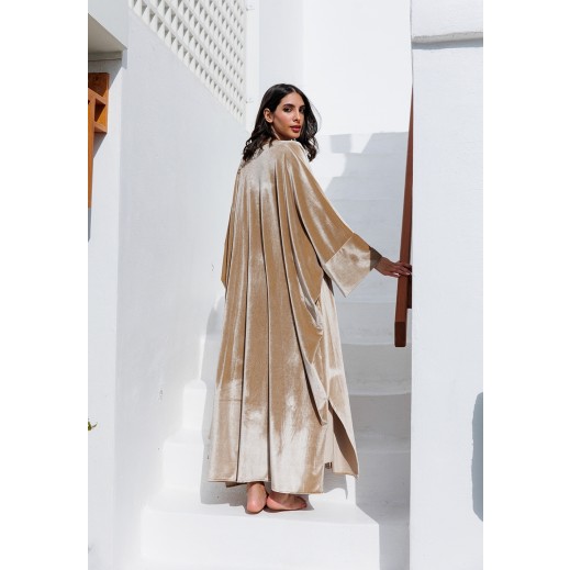 Buy Gold Velvet Bisht with Dress Set - delivered by Thouqi within 2 ...
