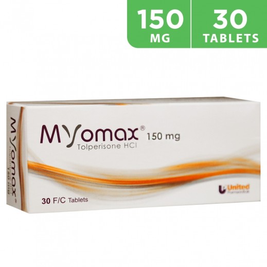 Buy Myomax 150mg 30 Tablets - delivered by Pharmazone Pharmacy - within 2 Hours | توصيل Taw9eel.com