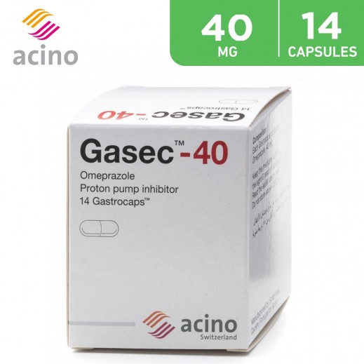 Buy GASEC 40MG 14 Capsules - delivered by Pharmazone Pharmacy - within 2 Hours | توصيل Taw9eel.com