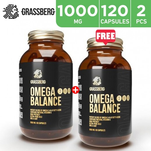 Buy Grassberg Omega 3-6-9 Balance 1000Mg 60 Capsules (1+1 Free ...