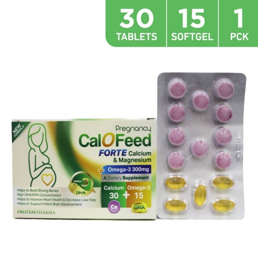 Buy Protem Pharma Pregnancy Calofeed Forte 30 Tab+15 Softgel ...