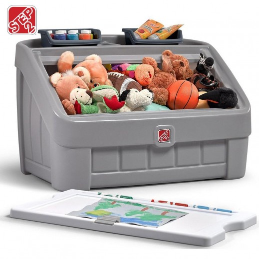 Buy STEP2 2-in-1 Toy Box & Art Lid - Grey (2+ Years) - delivered by ...