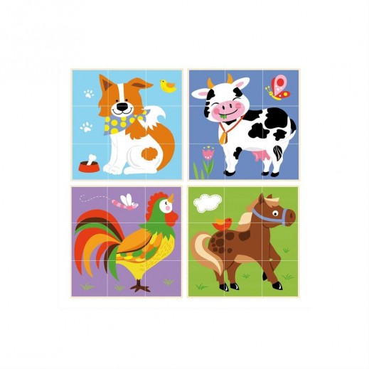 Buy Viga Stacking Cube Puzzle 9 Pcs - Farm Animals (2+ Years ...