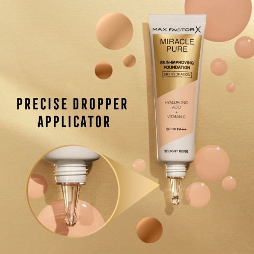 Buy Max Factor Miracle Pure Skin Improving Foundation 75 Golden | توصيل ...