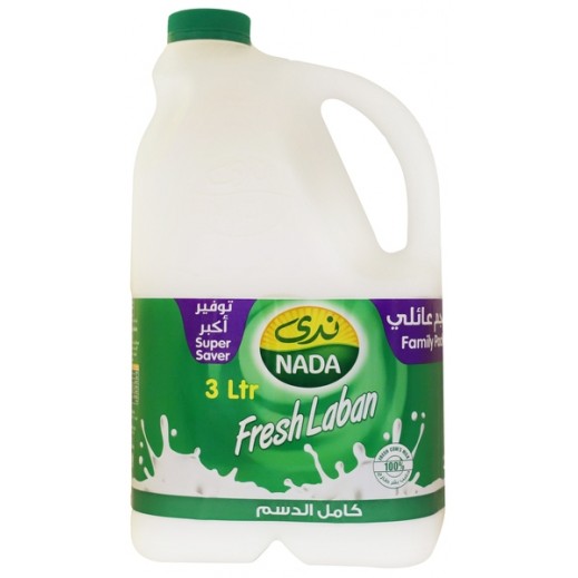 Buy Nada Full Cream Fresh Laban - 3 L | توصيل Taw9eel.com