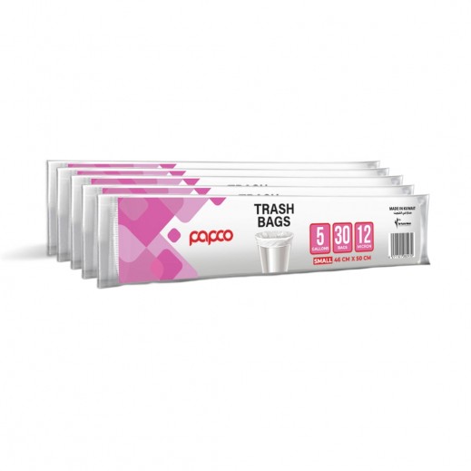 Buy Papco Trash Bags 5 Gallons 5 x 30 bags | توصيل Taw9eel.com