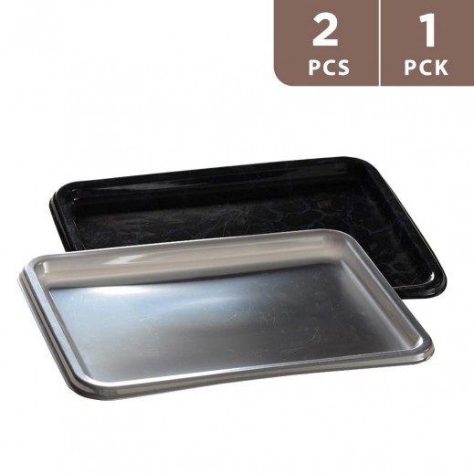 Buy Rectangular Assorted Trays - 2 Pcs | توصيل Taw9eel.com