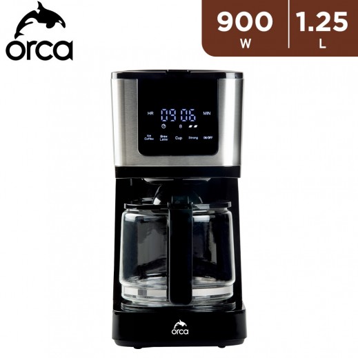Buy Orca 900W / 1.25 Glass Jar Coffee Maker - OR-CM9423-GS | توصيل ...