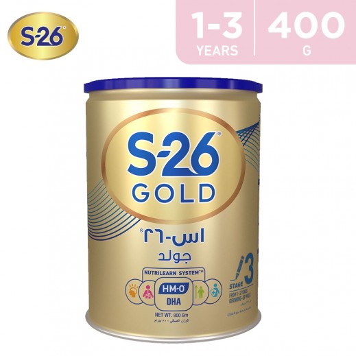 Buy S-26 Gold Vanilla Growing Up Stage 3 Formula Milk Formula 400 g (1-3 Years) | توصيل Taw9eel.com