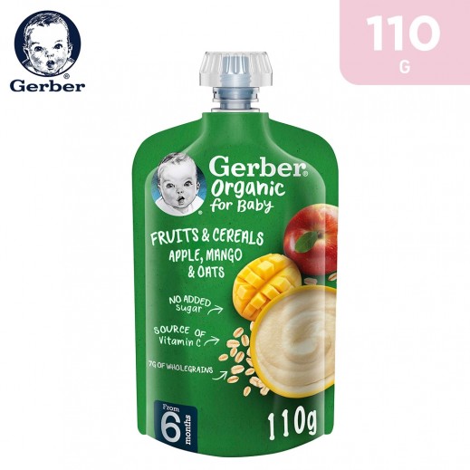 Buy Gerber Organic Mango & Oats Baby Fruits & Cereals 110g | توصيل ...