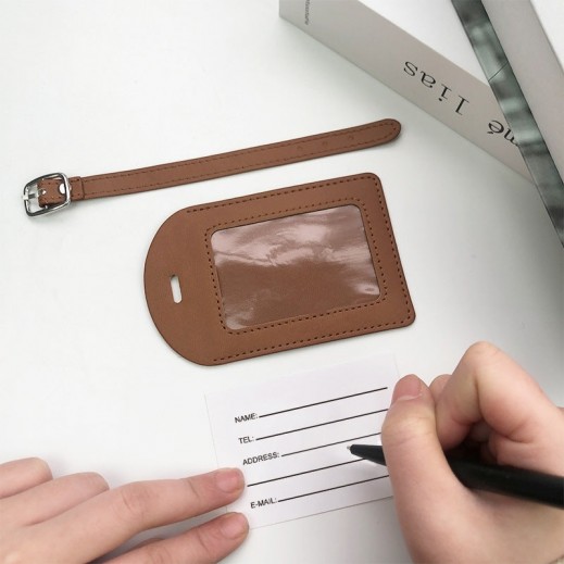 Buy Pu Leather Luggage Tag Assorted Color - 1 Piece | توصيل Taw9eel.com