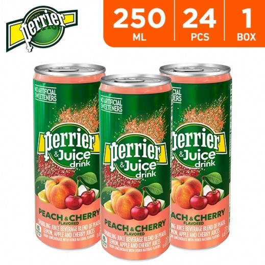 Buy Perrier Peach & Cherry Juice 24 x 250 ml | توصيل Taw9eel.com