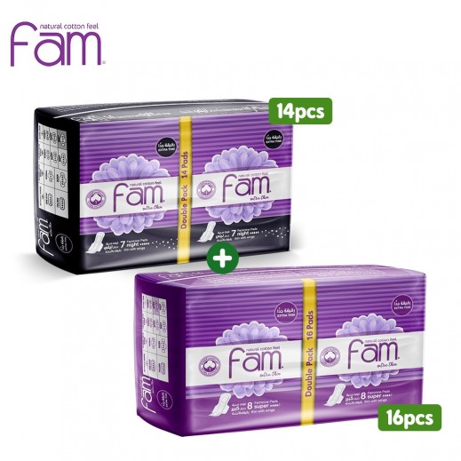 Buy Fam Super Pads with Wings 16 Pads + Nigh Pads Thin with Wings 14 ...