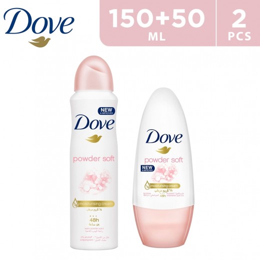 Buy Dove Powder Soft Deodorant 150 ml + Dove Roll-On Powder Soft ...