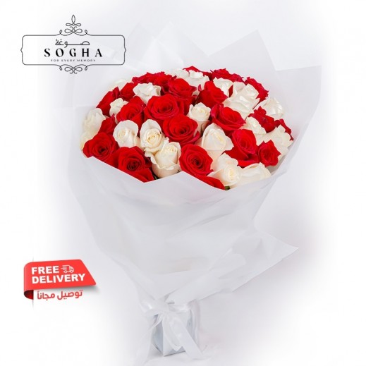 Buy Sogha Elegant Flower Bouquet (50 Assorted Flowers) - delivered by A ...