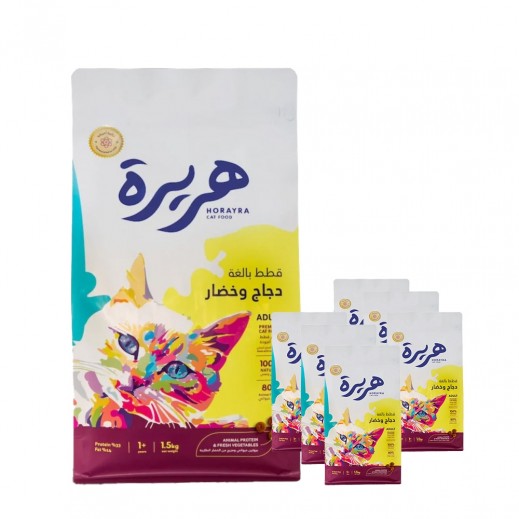 Buy Horayra Adult Dry Cat Food 6×1.5 kg | توصيل Taw9eel.com